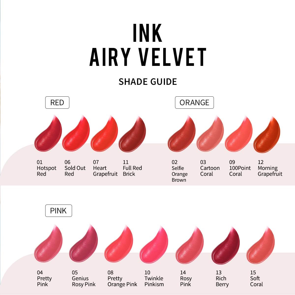 Peripera Ink Airy Velvet (0.14 fl oz, 15 Soft Coral) – BigaMart
