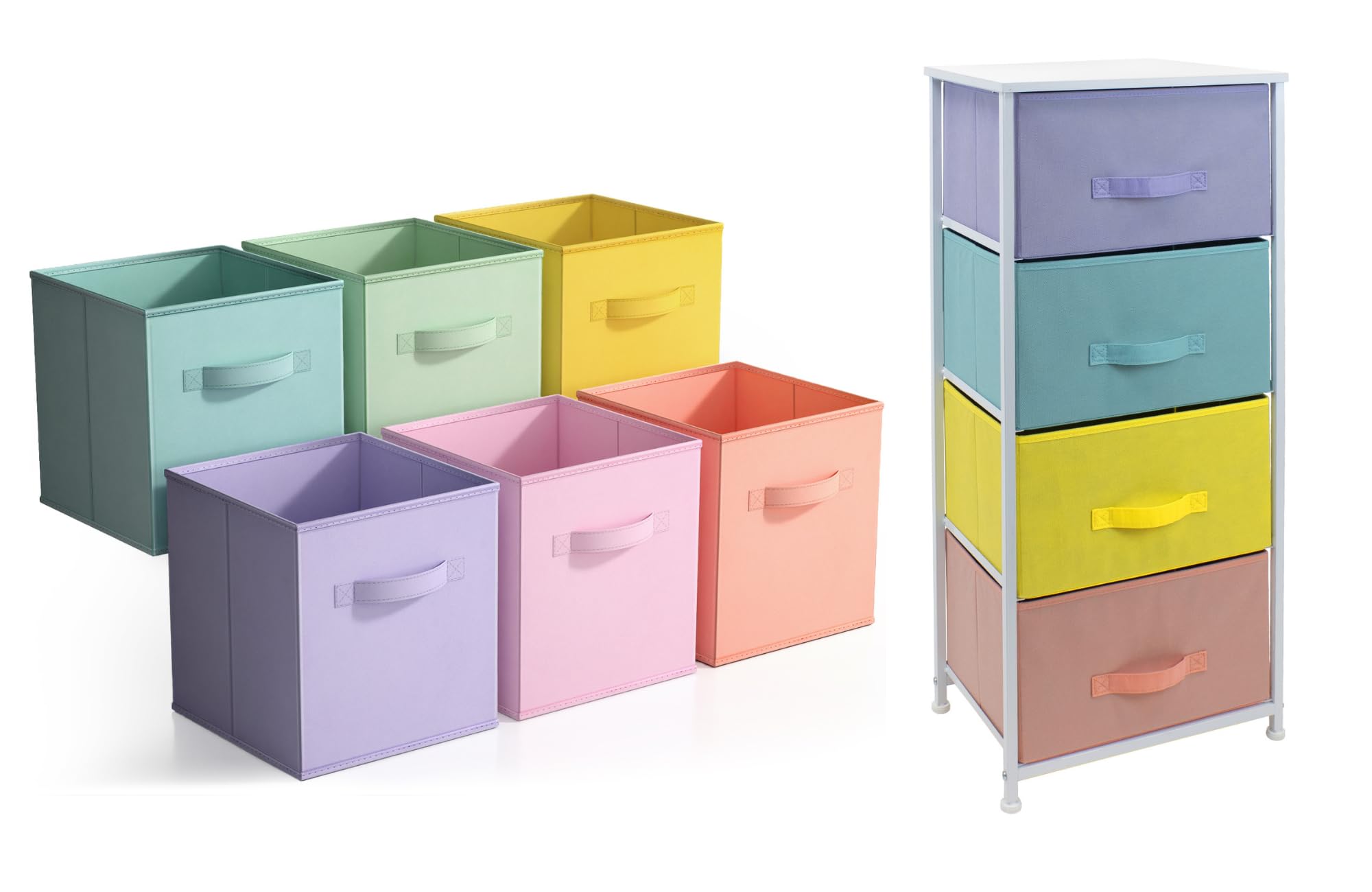 Amazon.com: Sorbus Pastel Dresser with 4 Drawers + 11 Inch Pastel Cube ...