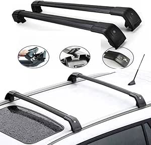 AKSEKA Roof Rack Side Rails Black Cross Bars Fit for Lincoln Nautilus ...
