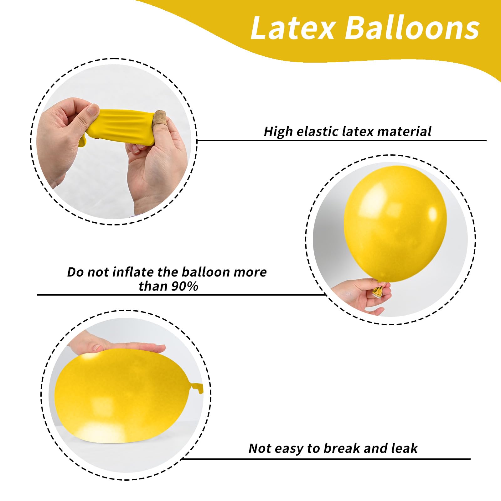 Snapklik.com : 52 PCS 12 Inch Retro Blue And Yellow Matte Balloons