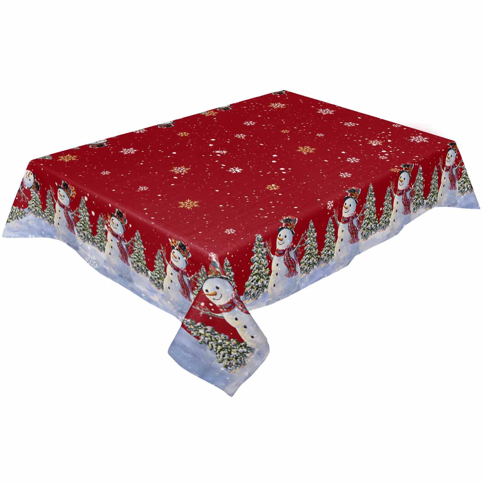Amazon.com: Christmas Tablecloth Snowman Table Cloth for Christmas ...