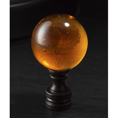 Aspen Creative 24015 Yellow Glass Ball Lamp Finial in Solid Brass ...