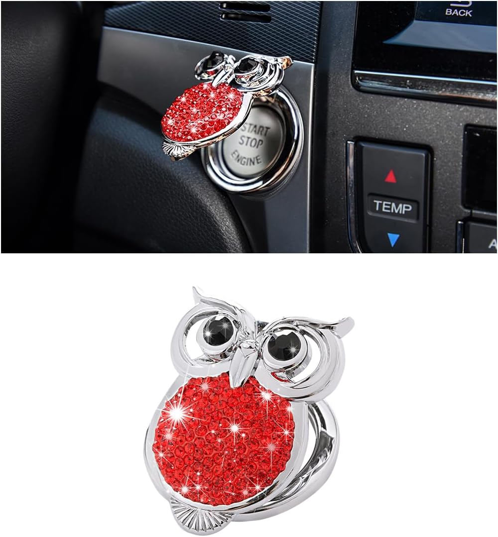 Amazon.com: Ziciner Car Engines Start Stop Button Cover, Diamond ...