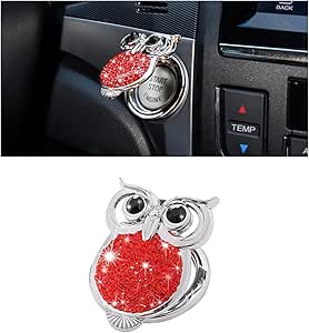 Amazon.com: Ziciner Car Engines Start Stop Button Cover, Diamond ...