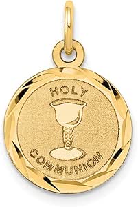 Amazon.com: 14k Holy Communion Disc Charm, 14 kt Yellow Gold : Arts ...