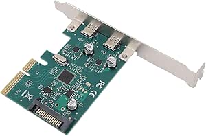 PCIe to Type C Adapter Card, 10Gbps High Speed Dual Port PCI Express ...