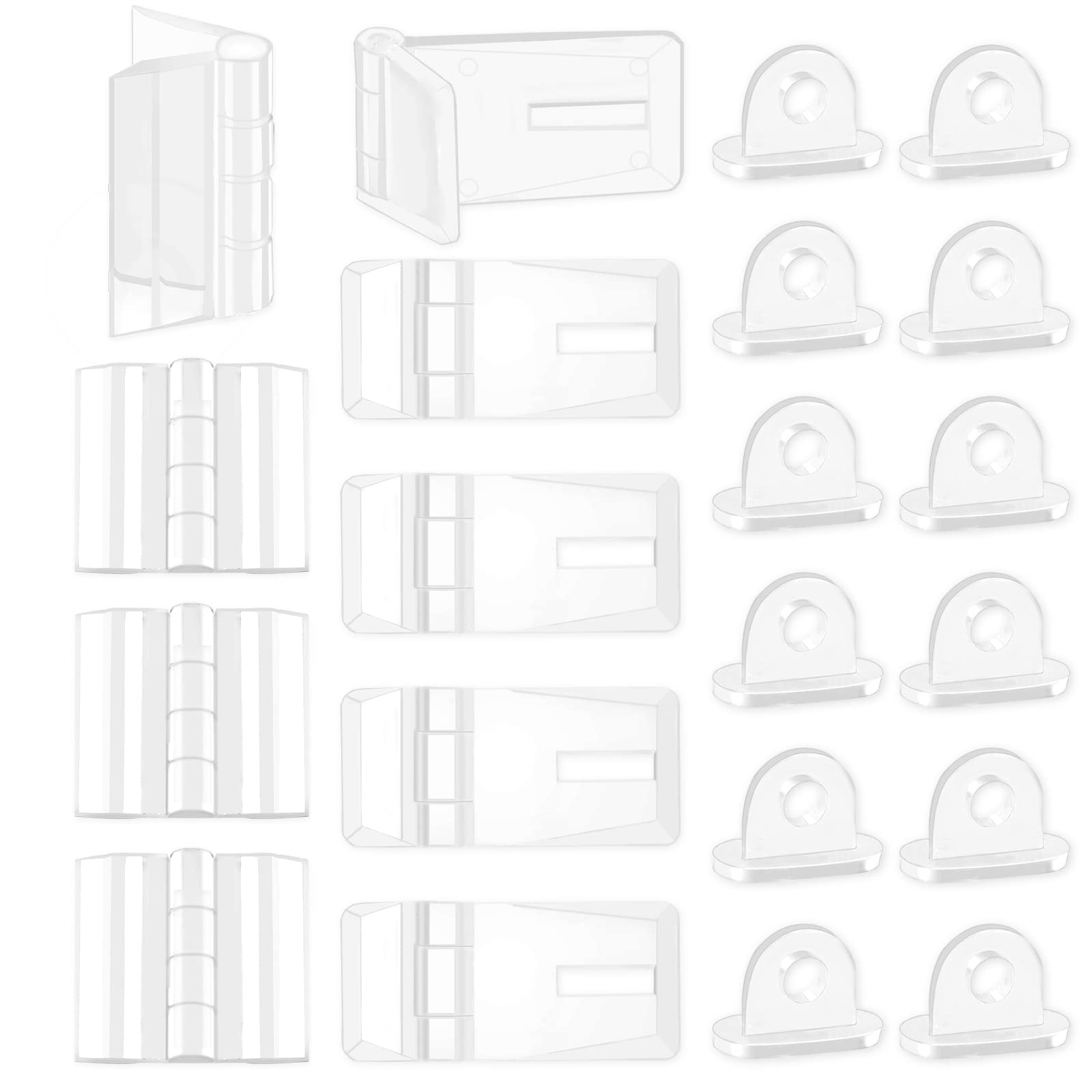 Swpeet 60Pcs Acrylic Mini Hinge and Clear Acrylic Hinges Hasp with Lock ...