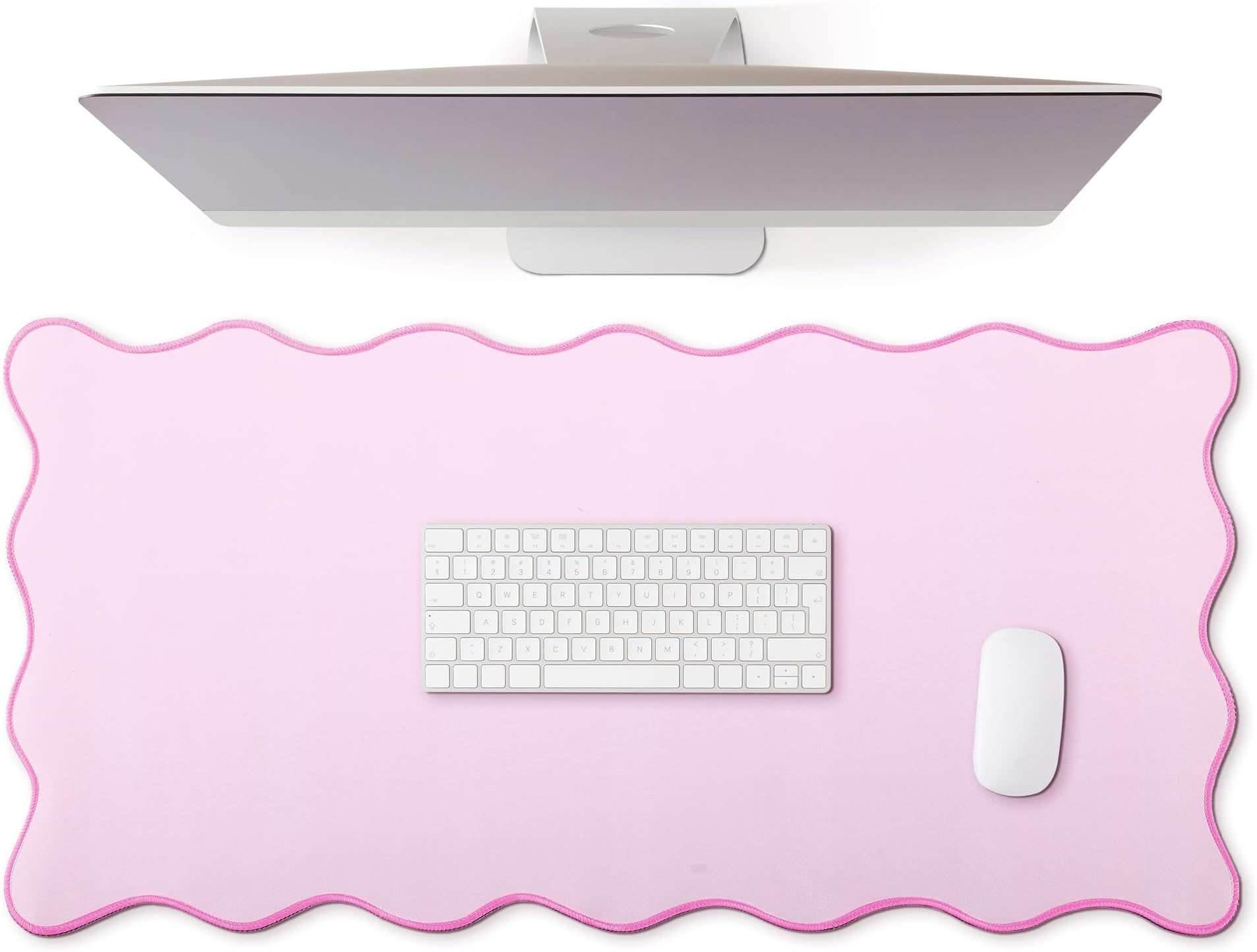 Amazon.com: Hahafelt Scalloped Desk Mat Large Scalloped Piping Cute ...