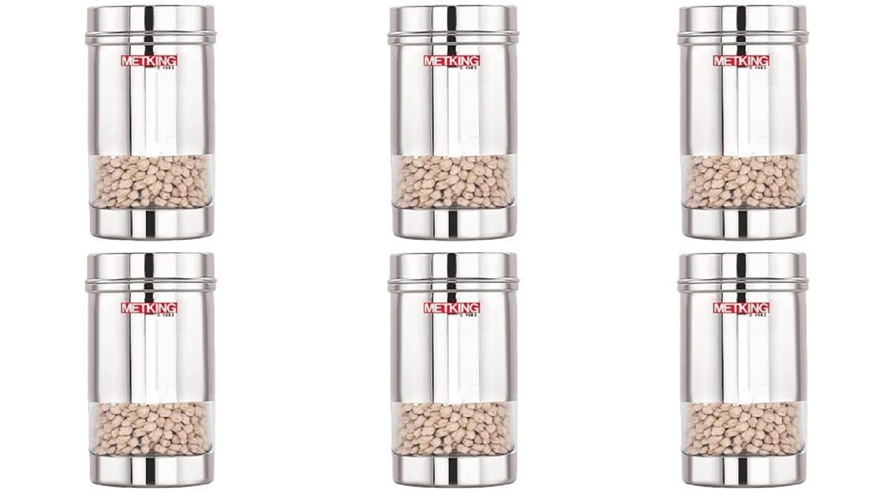 METKING Stainless Steel See Through Containers Set - Kitchen Storage ...