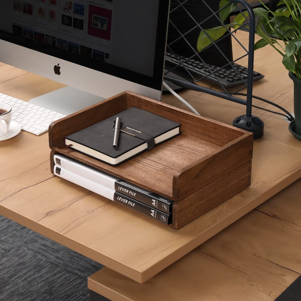 DDYURI Desktop File Trays Stackable Paper Tray for Letter/A4 Size ...