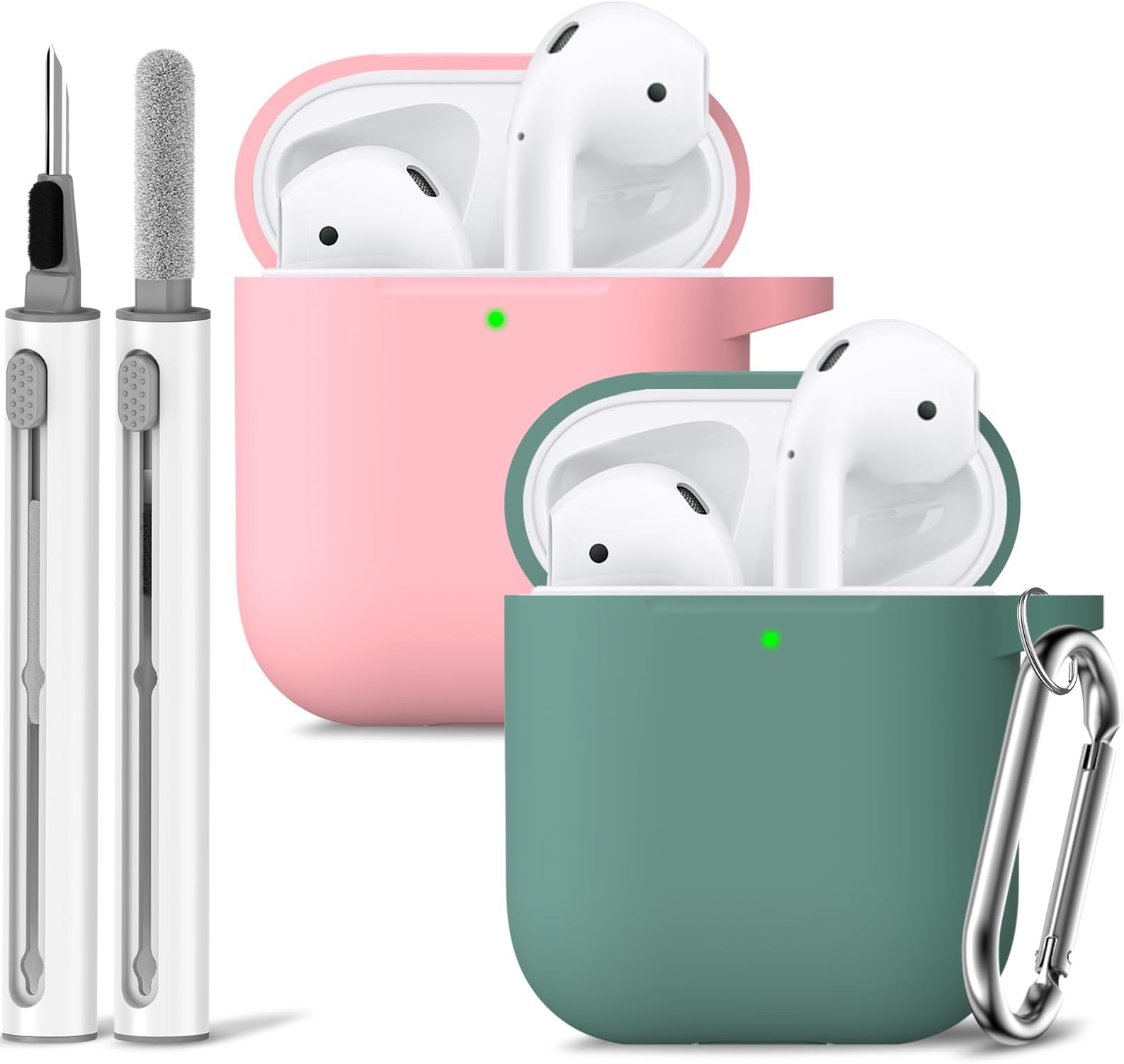 Amazon.com: 2 Pack Airpods Case Cover 2&1 with Cleaner Kit,Soft ...