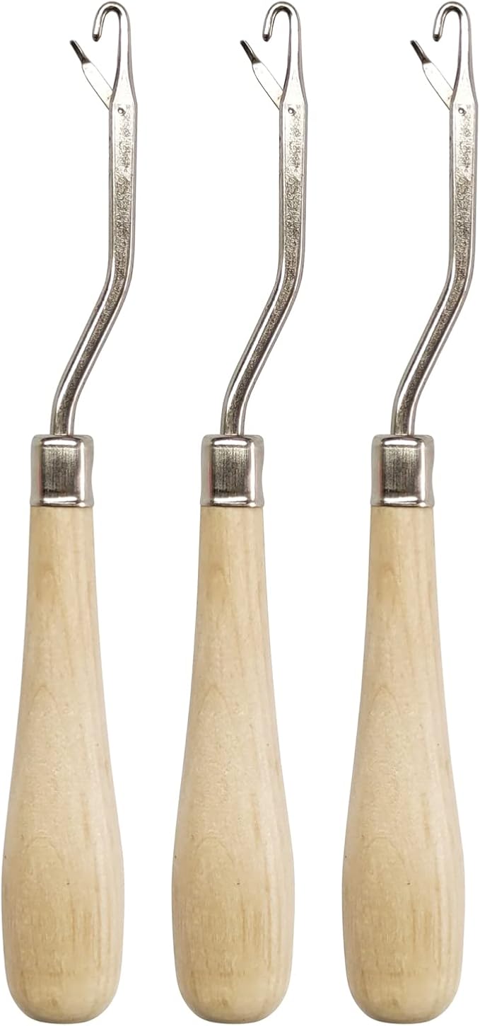 Amazon.com: HSYMQ Latch Hook Tools, 3Pack Wooden Bent Latch Hooks ...