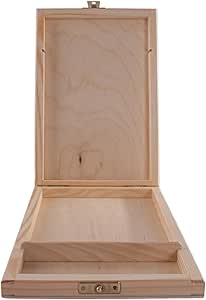 WooDeeDoo Shallow Wooden Box With Clasp | 15 x 22 x 3 cm | 2 ...