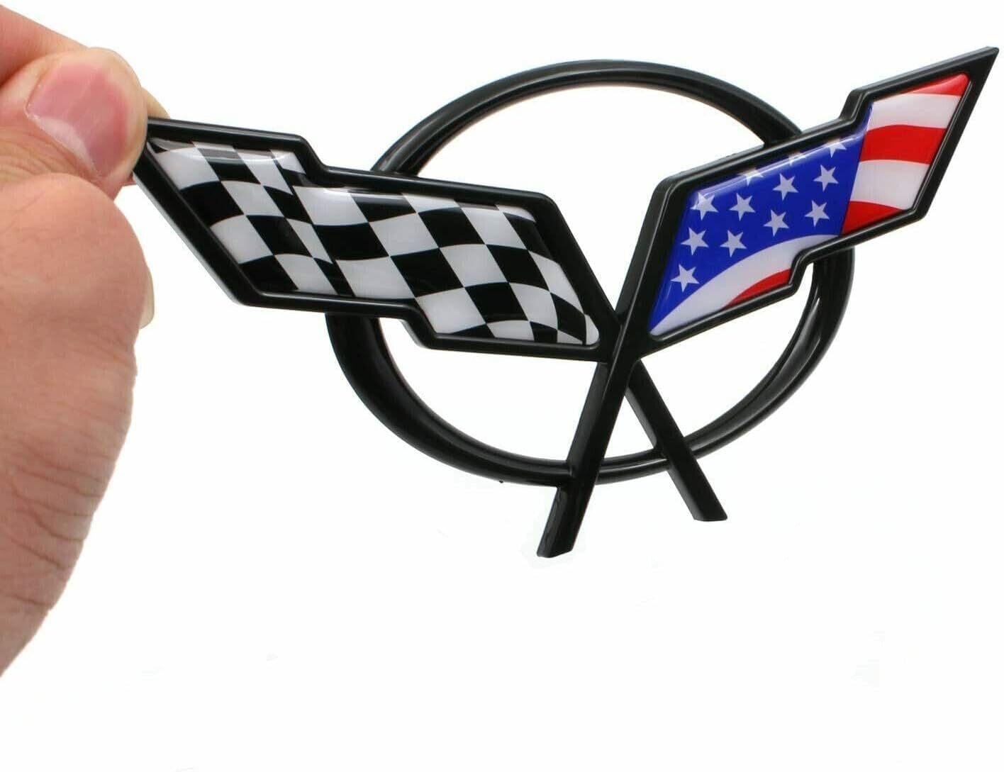 Amazon.com: 1x 1997-2004 Corvette C5 Rear Cross Flags Emblem 3D Deck ...