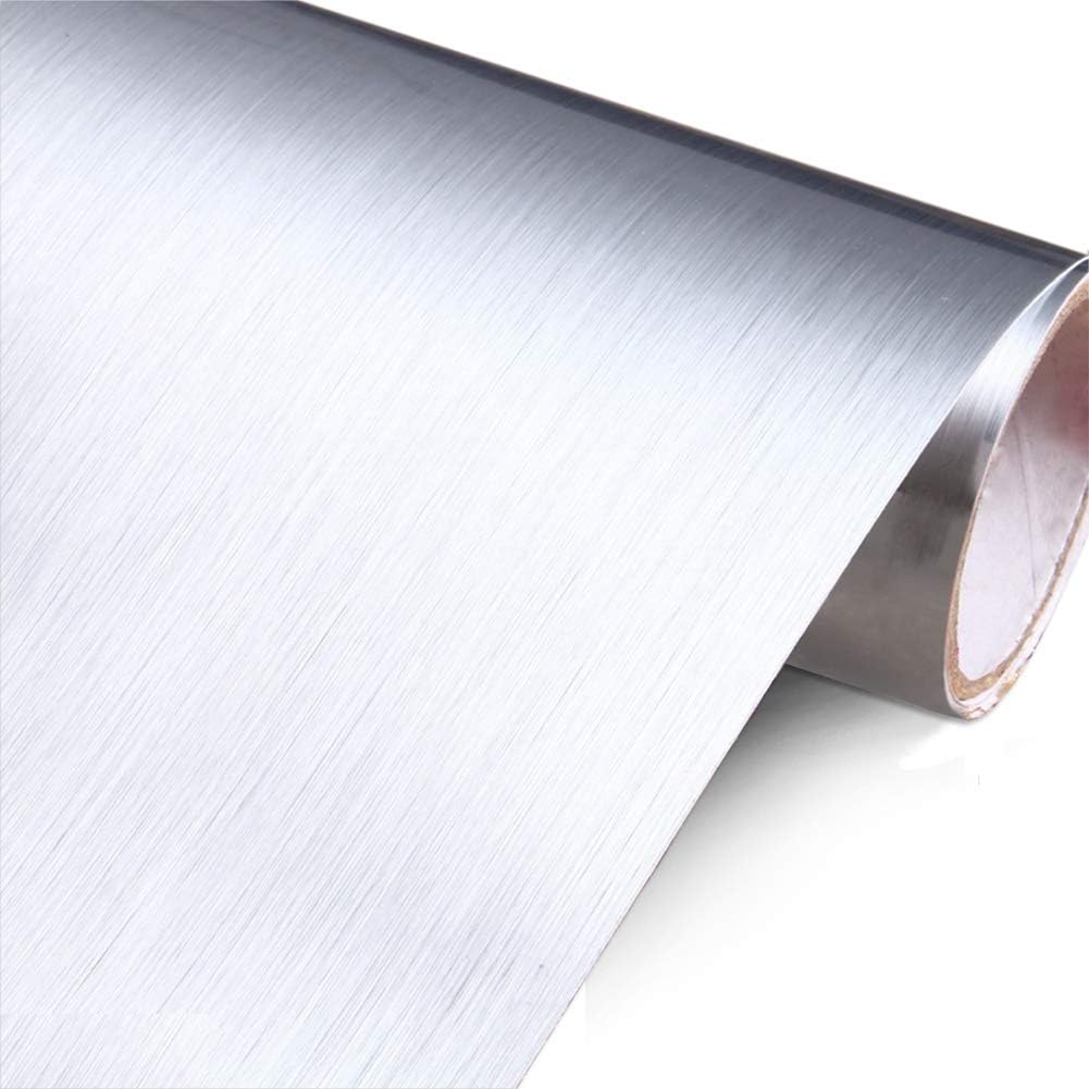 Amazon.com - GLOW4U Self Adhesive Black Brushed Metal Stainless Steel ...