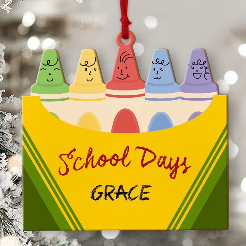 Amazon.com: Personalized Crayon Ornament - Custom Name Kindergarten ...