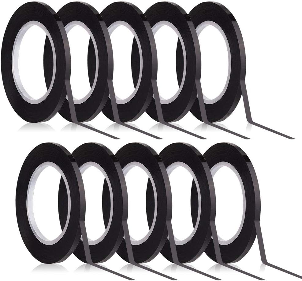 Kuuqa 10 Rolls Black Whiteboard Tape 3mm Width Graphic Tape Charts ...