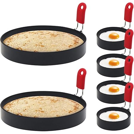 Amazon.com: Ameupin 8 Inch Omelet Ring, 6 Inch Pancake Ring, 3.5 Inch ...