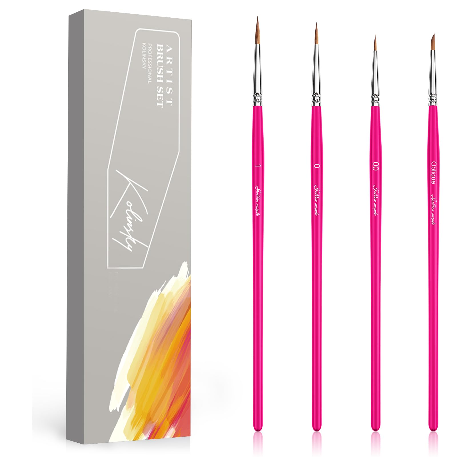 Amazon.com: Kolinsky Brush, Golden Maple Miniature Sable Paint Brushes ...