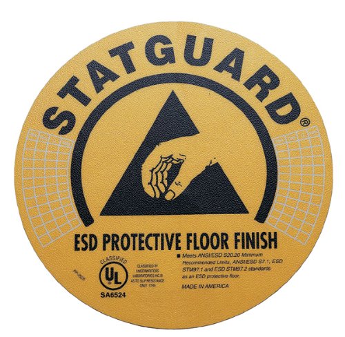 Statguard 46301 ESD Protective Floor Finish Label, 8" Diameter (Pack of ...