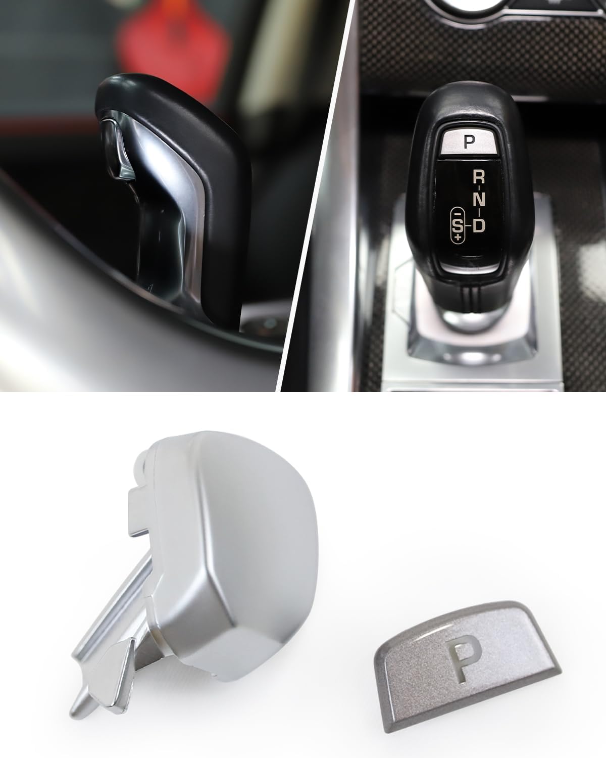 Amazon.com: EVGoXMods 2PCS Gear Shift Button Cover Gear Shift Knob Lever Parking Button Trim Lid ...