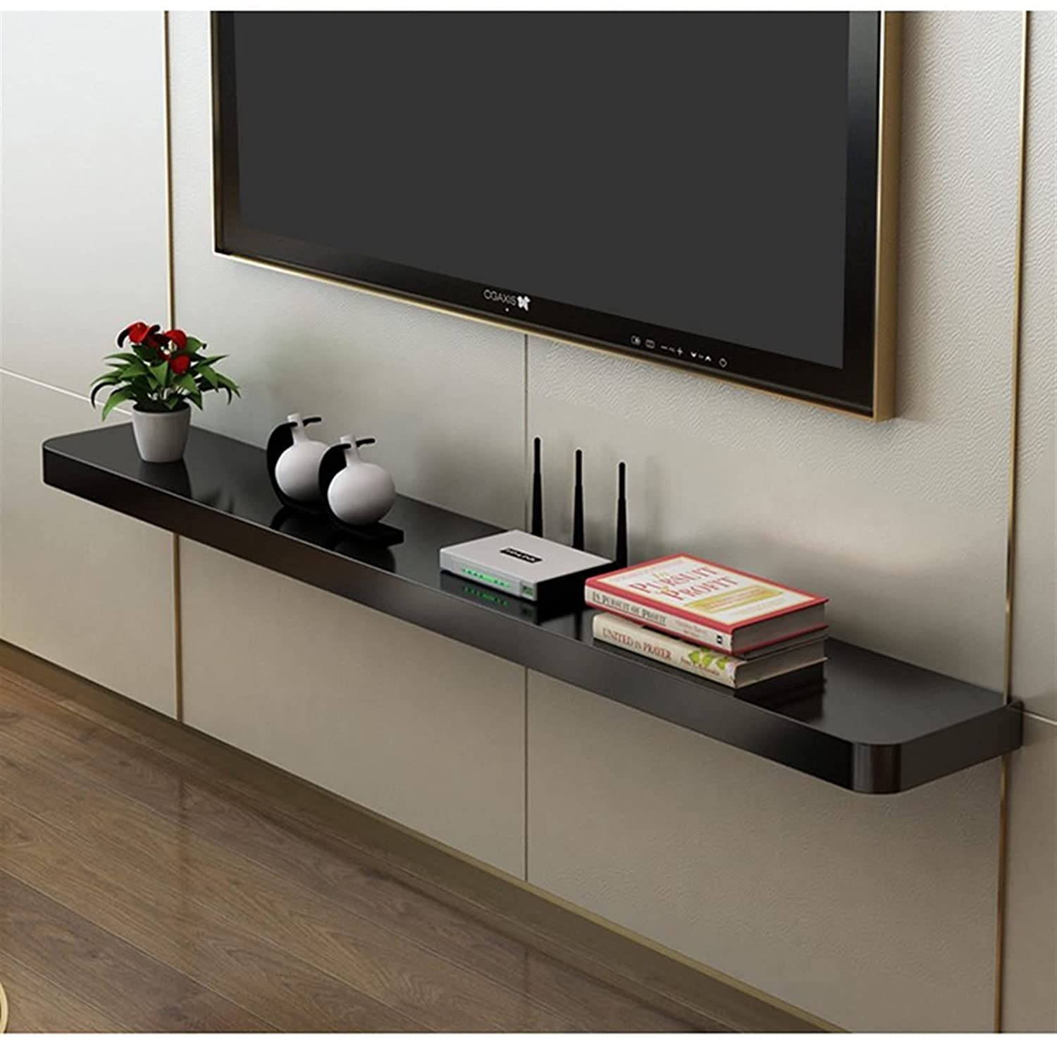 Shelves Under Wall Mounted Television