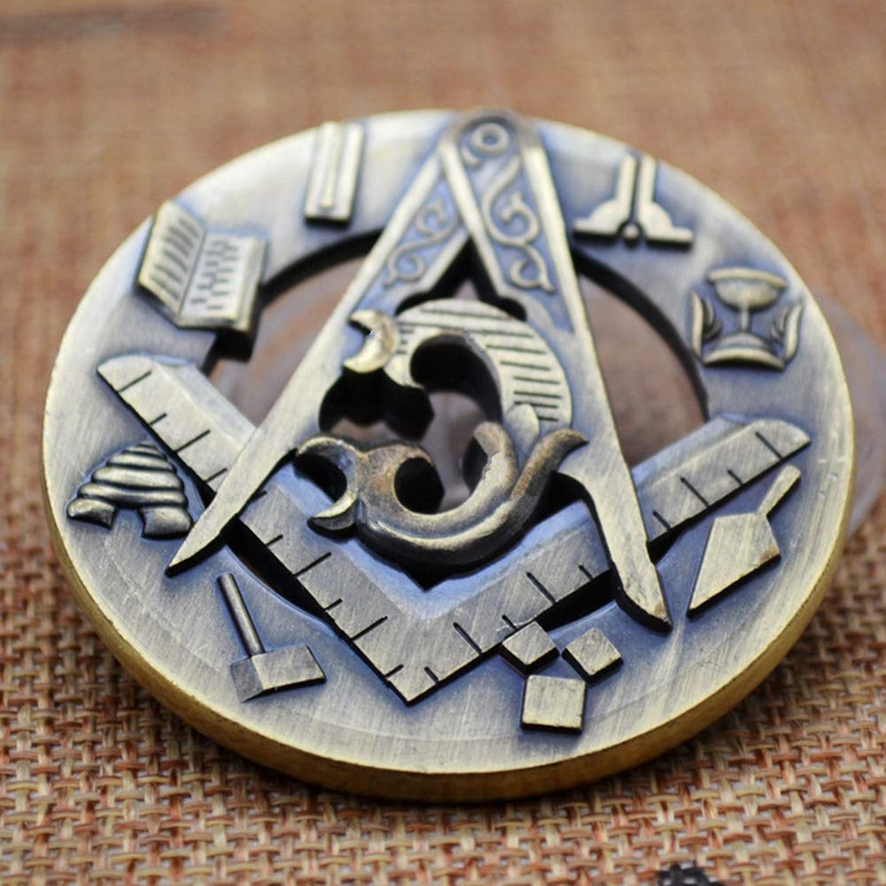 Snapklik.com : Masonic Challenge Coin Symbolic Square & Compass Masonic ...