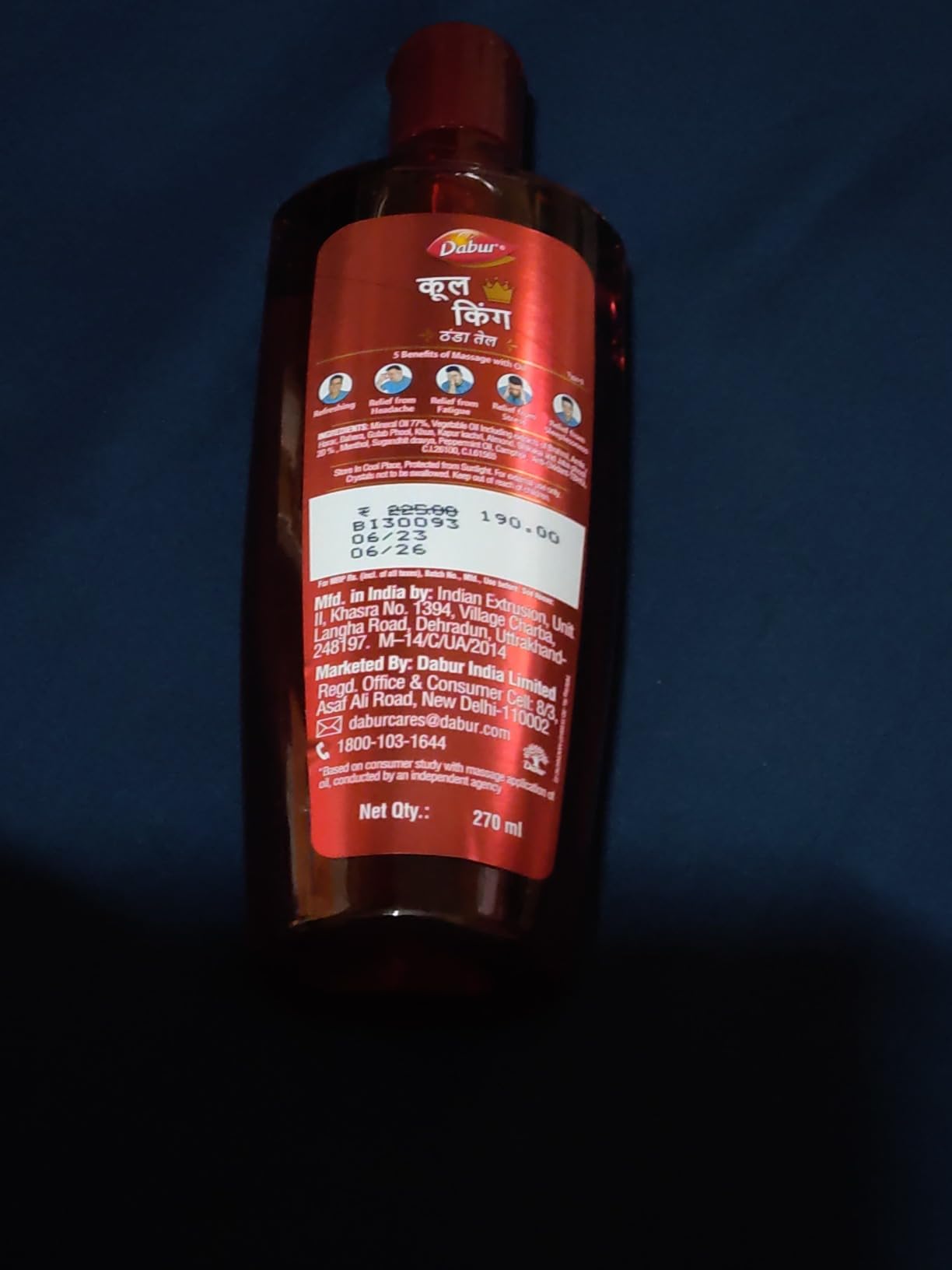 Buy Dabur Cool King Thanda Tel Hair Oil - 270ml | Power of 11 Ayurvedic ...