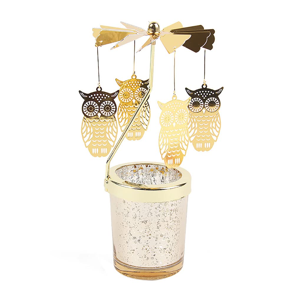 Rotary Tea Light Carousel Angel Spinning Candle Holders, Metal Tea ...