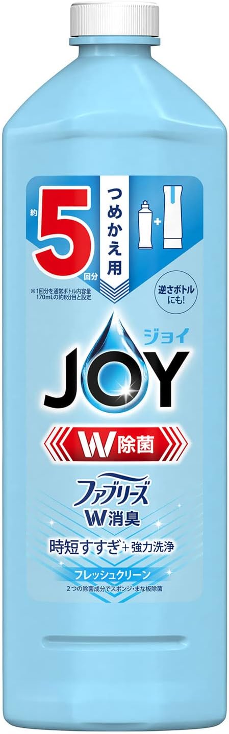 Amazon.co.jp: ジョイ W除菌 食器用洗剤 ファブリーズW消臭 フレッシュクリーン 詰め替え 670mL : ドラッグストア