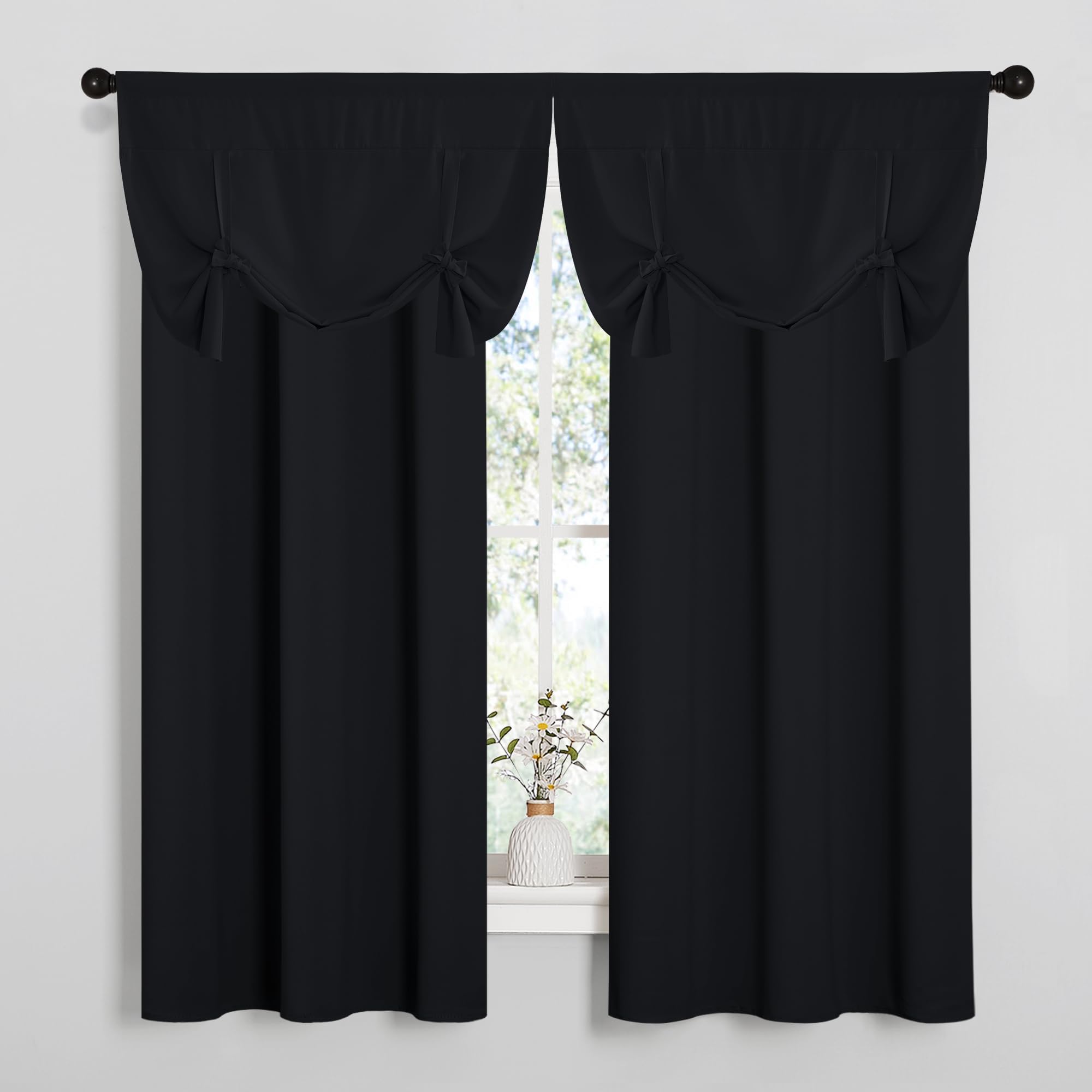 Amazon.com: NICETOWN 1 Panel 46" x 63" Tie up Curtain with 2 Panles 42 ...