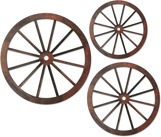 Amazon.com: YIYA 3 PCS Wagon Wheel Decor, 12/10/8 Inch Rustic Wagon ...