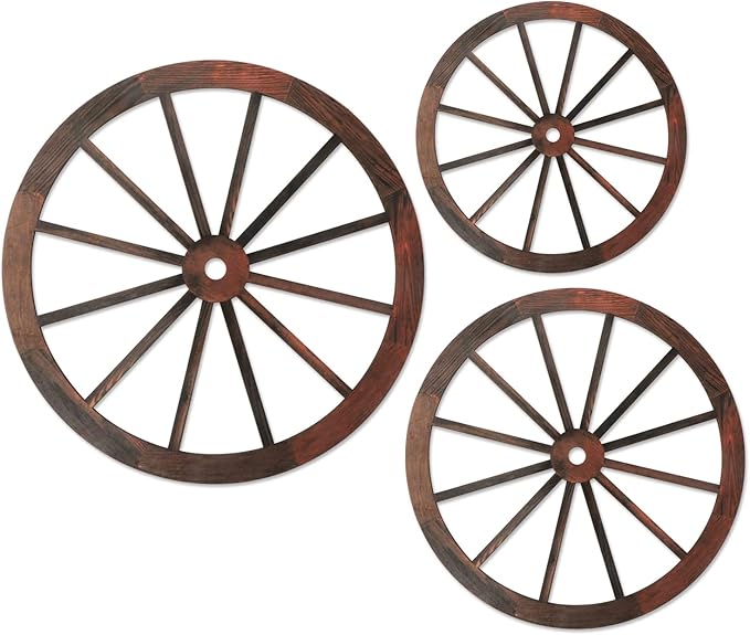 Amazon.com: YIYA 3 PCS Wagon Wheel Decor, 12/10/8 Inch Rustic Wagon ...