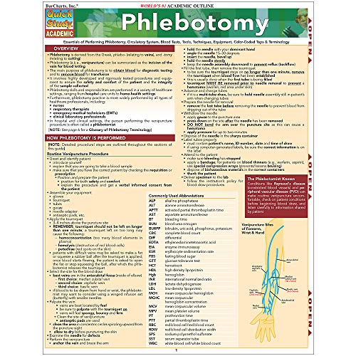Snapklik.com : Phlebotomy QuickStudy Laminated Reference Guide