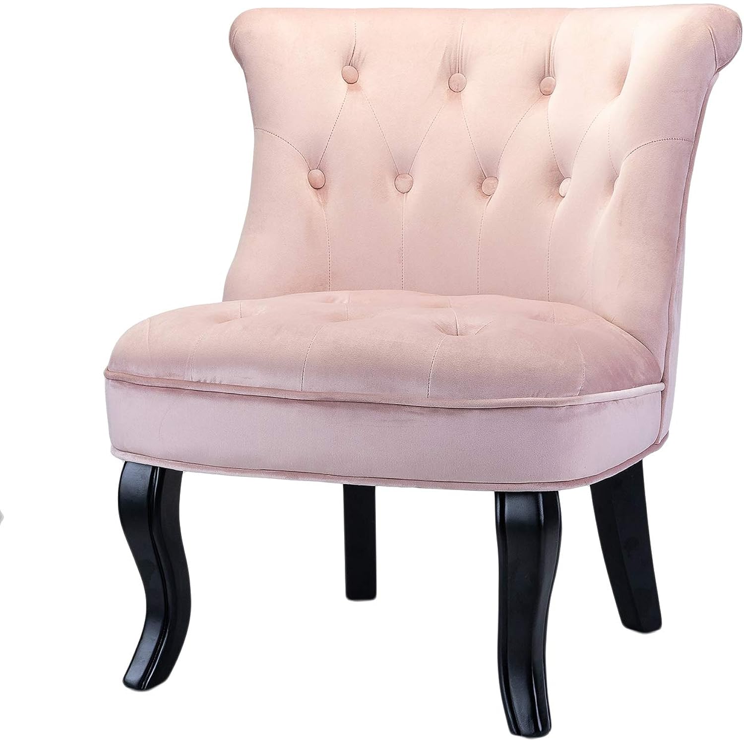 Amazon.com: Pink Upholstered Chair/Jane Tufted Velvet Armless Accent ...
