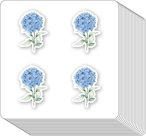 Amazon.com: Blue Hydrangea Stickers 1in for Scrapbooking, Arts, Craft ...