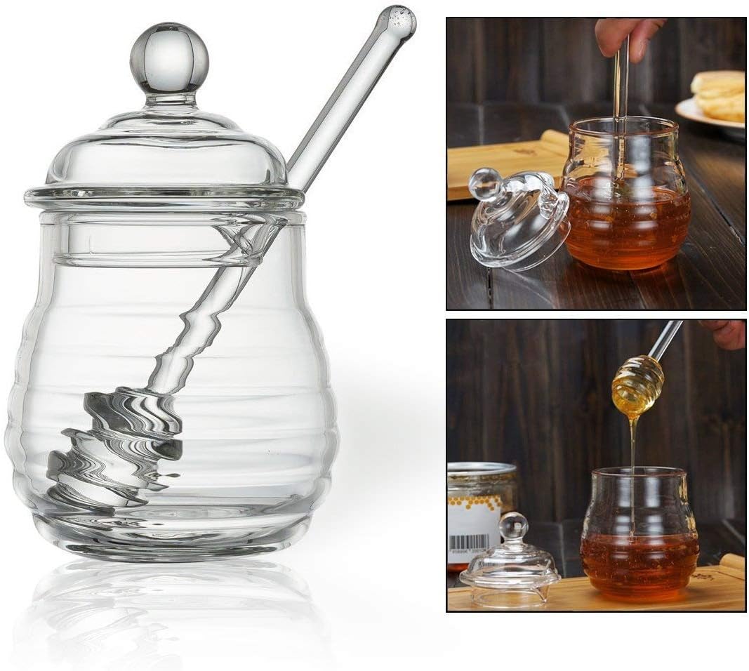 OFKPO Pot à Miel Conteneur avec Couverture et Incorporer Le Bâton ...