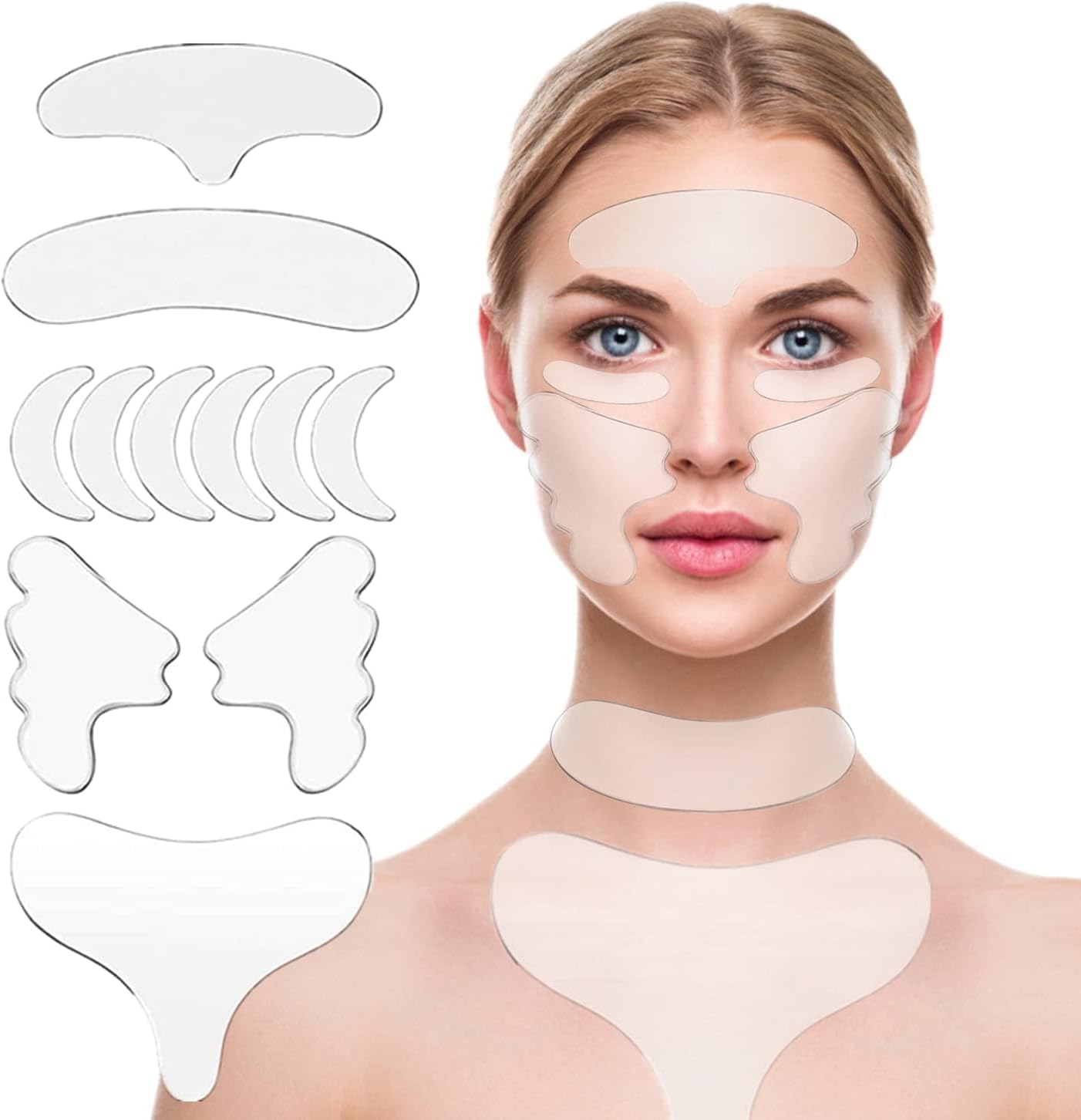 Amazon.com : YISHIQI Neck Wrinkle Patches Reusable Chest Wrinkle Pads ...