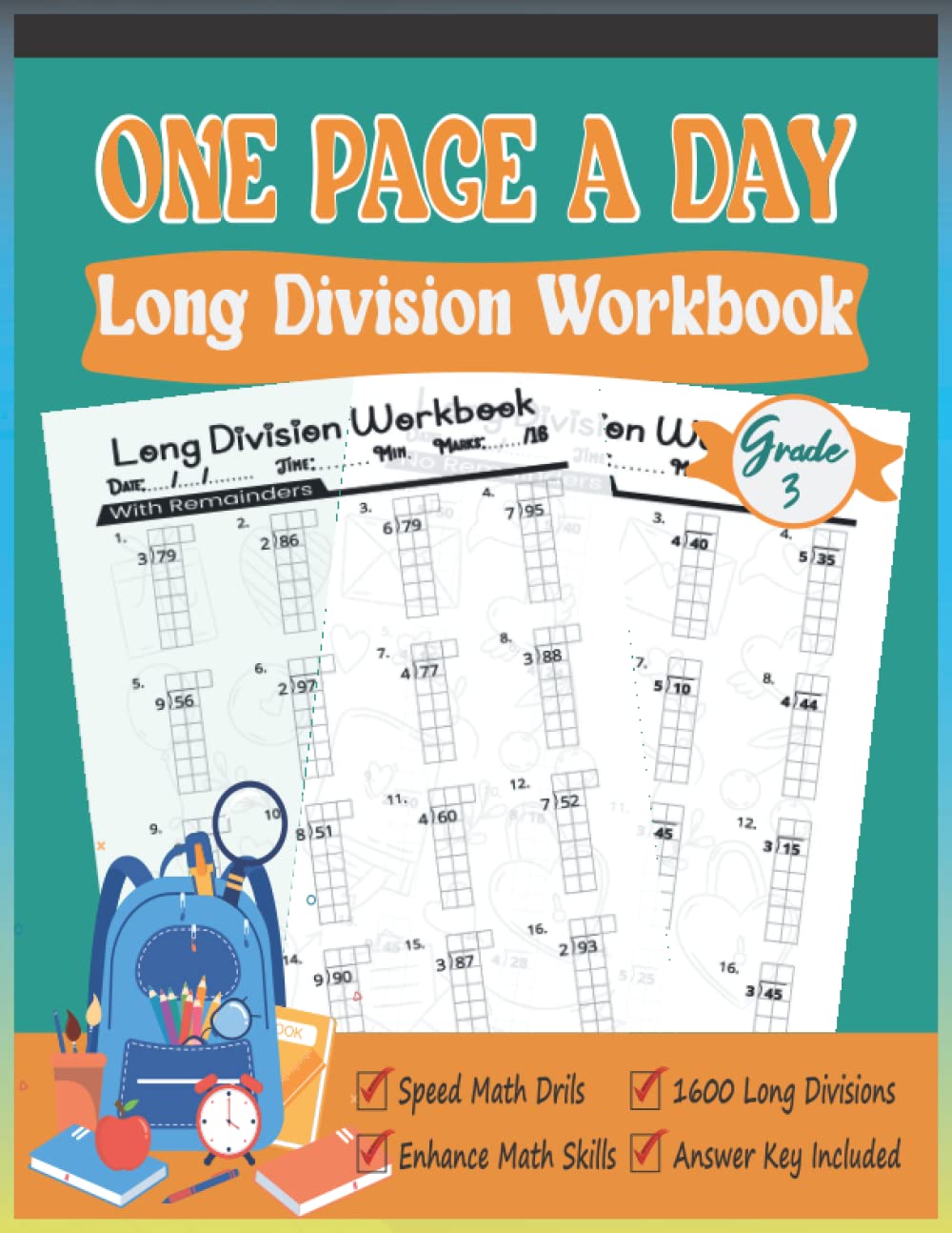 One Page a Day Long Division Workbook: A Grade 3 Division Math ...