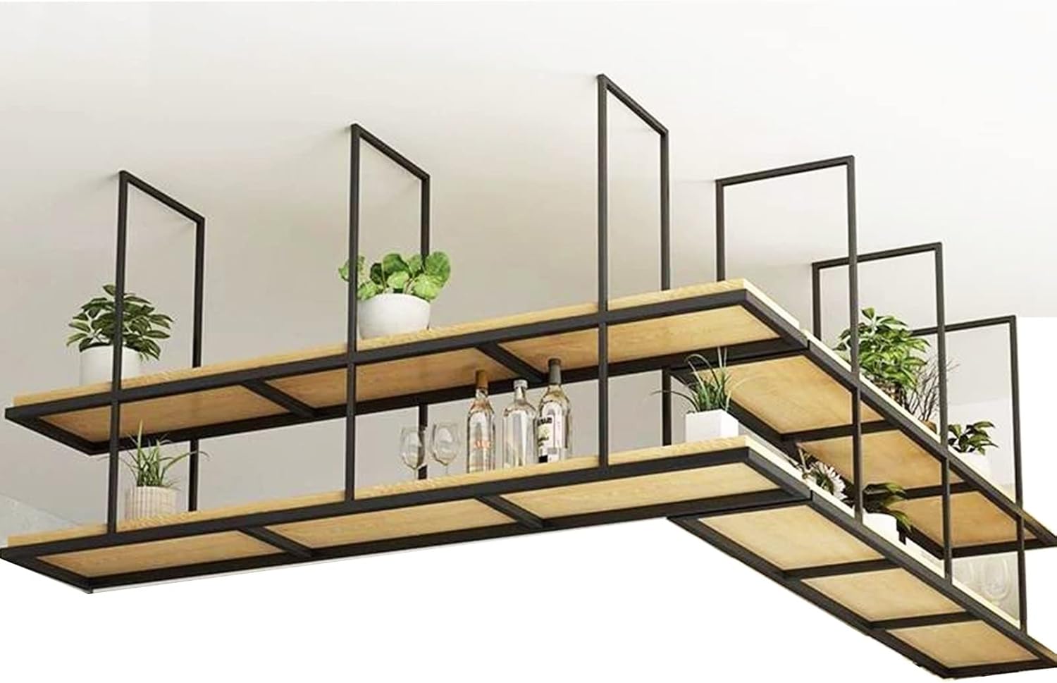 Estantes flotantes para colgar en el techo, con tablero de madera ...