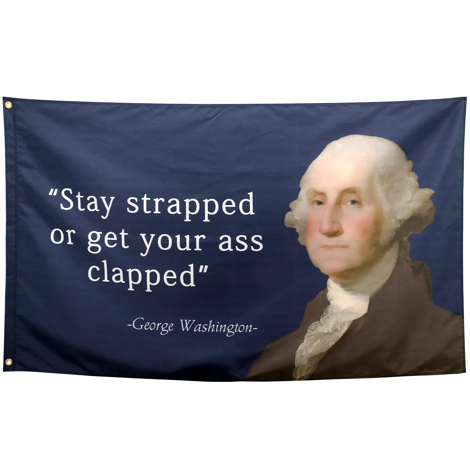 Amazon.com : ZKflager Washington Stay Strapped or Get Clapped Flag Cool ...