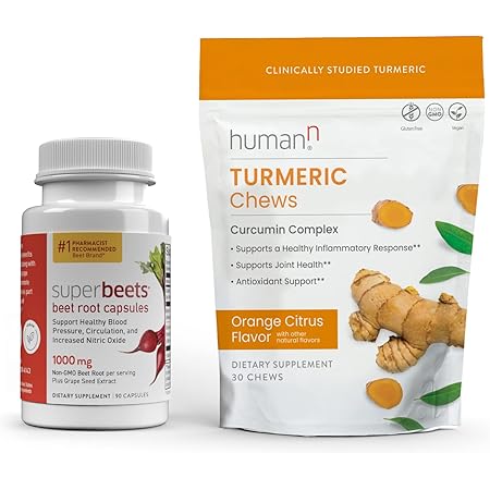 Amazon.com: humanN SuperBeets Beet Root Capsules and Turmeric Chews ...