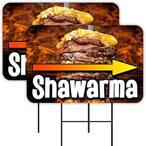 Amazon.com : Shawarma 2 Pack Yard Signs 16" x 24" - Double-Sided Print ...