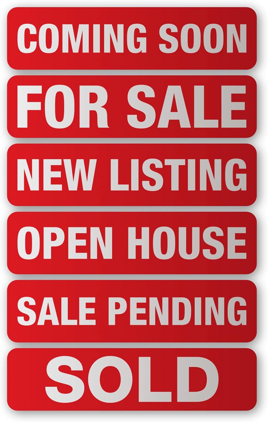 Amazon.com : Red Real Estate Sign Riders | Set of 6 Aluminum Metal ...