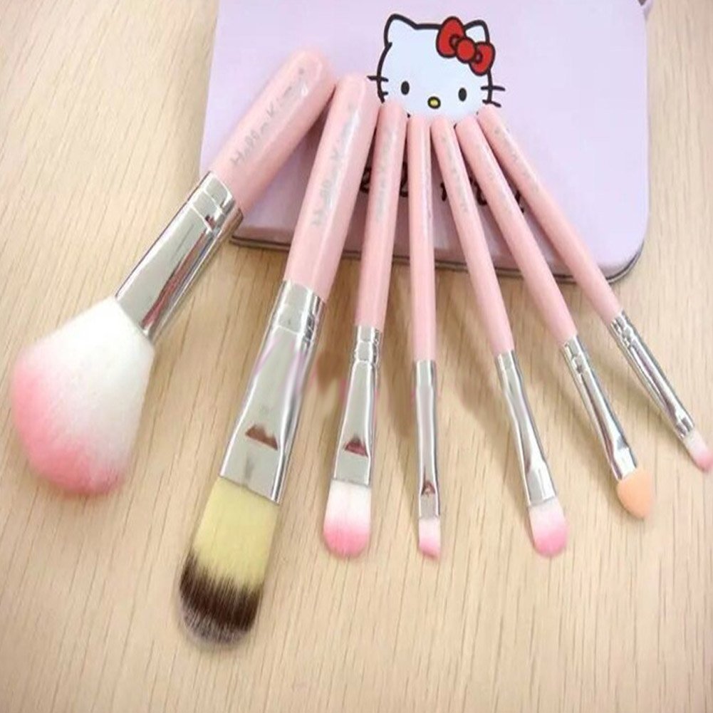 Amazon.com: Decorating 7 Pcs Professional Pink Hello Kitty Soft Makeup ...