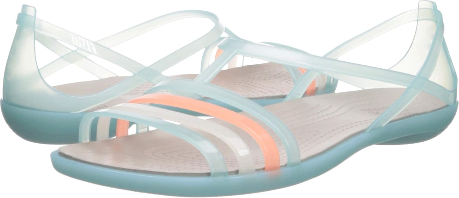 Amazon.com | Crocs Women's Isabella Sandal Sandal, ice blue/platinum, 6 ...
