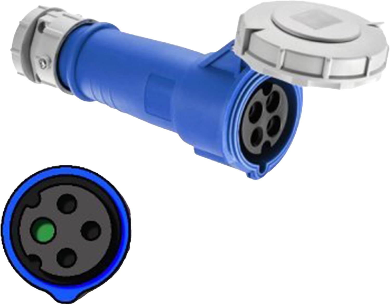 IEC 309 460C7W Connector, 60A, 480V, 3 Pole, 4 Wire, 3-Phase ...