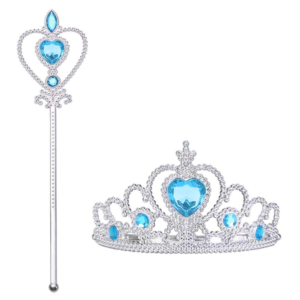 Vicloon Elsa Princess Tiara, Tiara Crown and Fairy Wand Elsa Dress Up ...