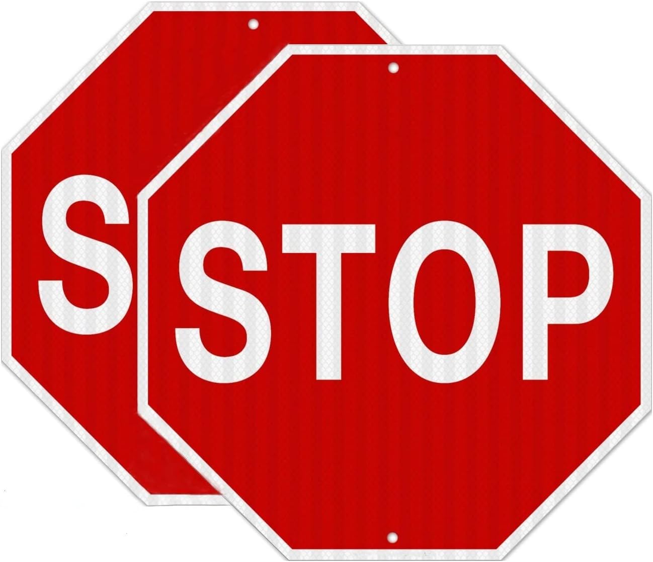 PreZiouz 2 Pack Stop Signs 24 x 24 Inch, Large Street Road Stop Warning ...