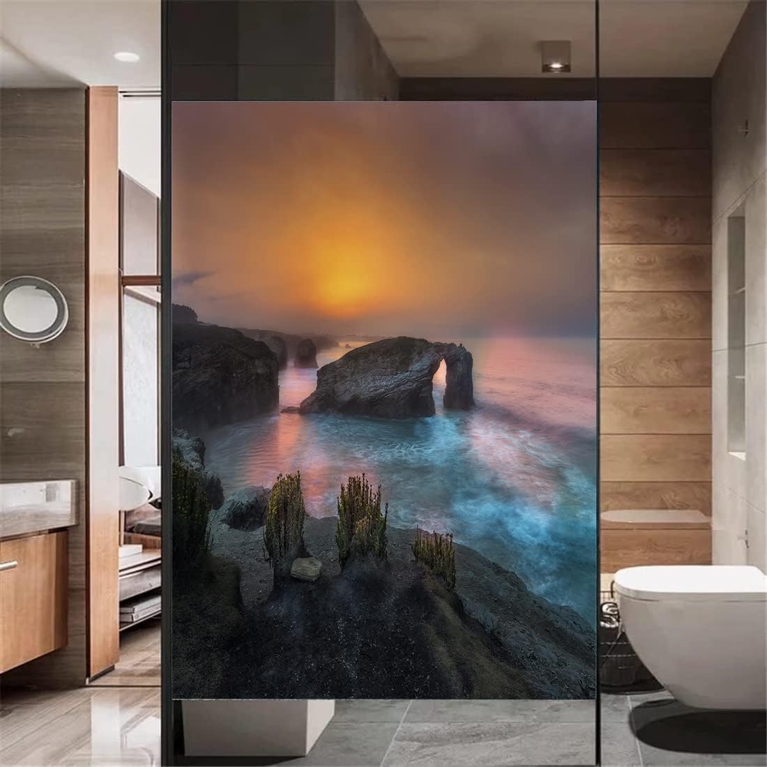 Amazon.com: Rocks Frosted Privacy Stained Static Cling Glass Stickers ...